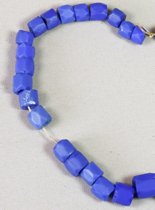36 Bohemian opaque "Russian Blue" beads
